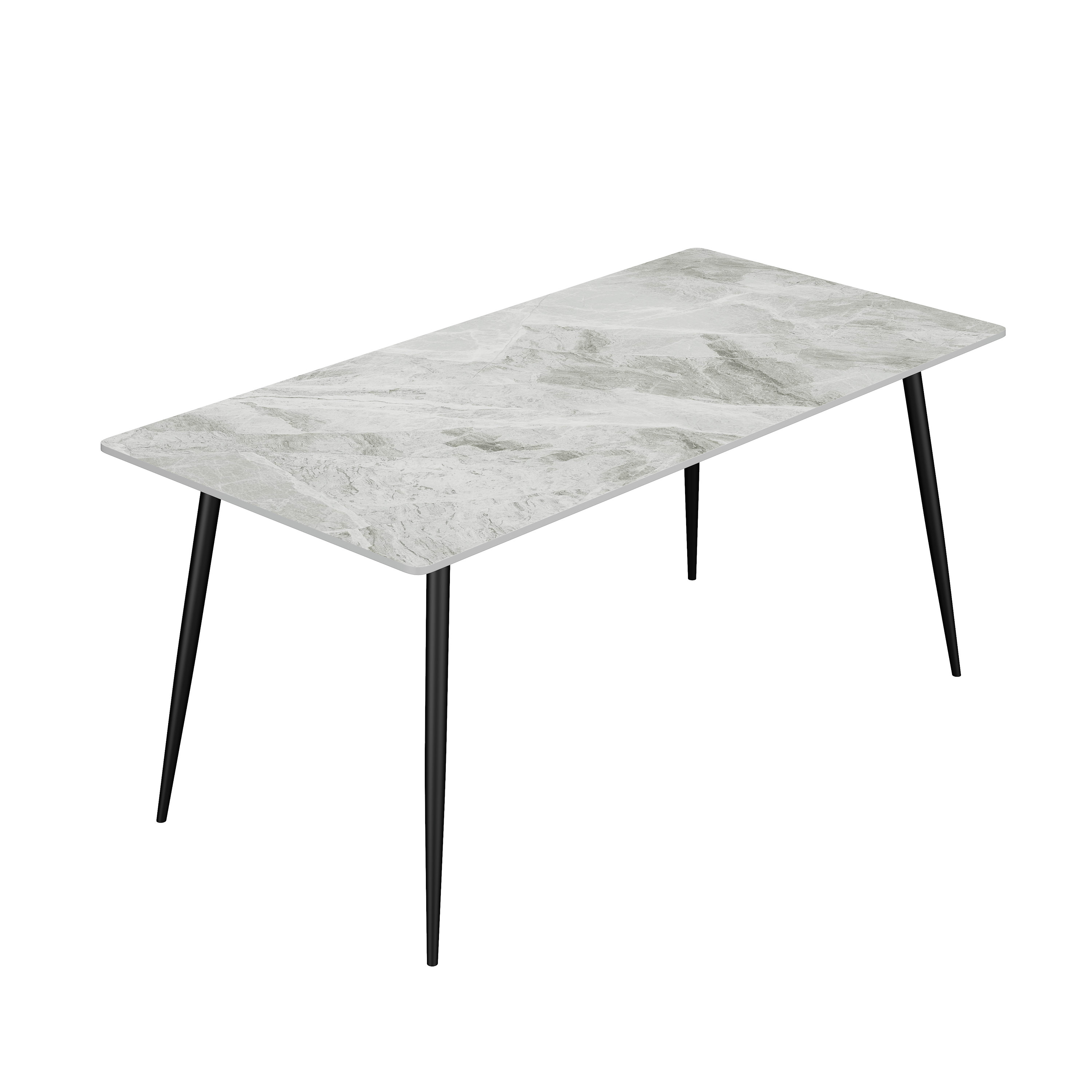 Wrought Studio Dining Table With Sintered Stone Tabletop And Metal Legs ...