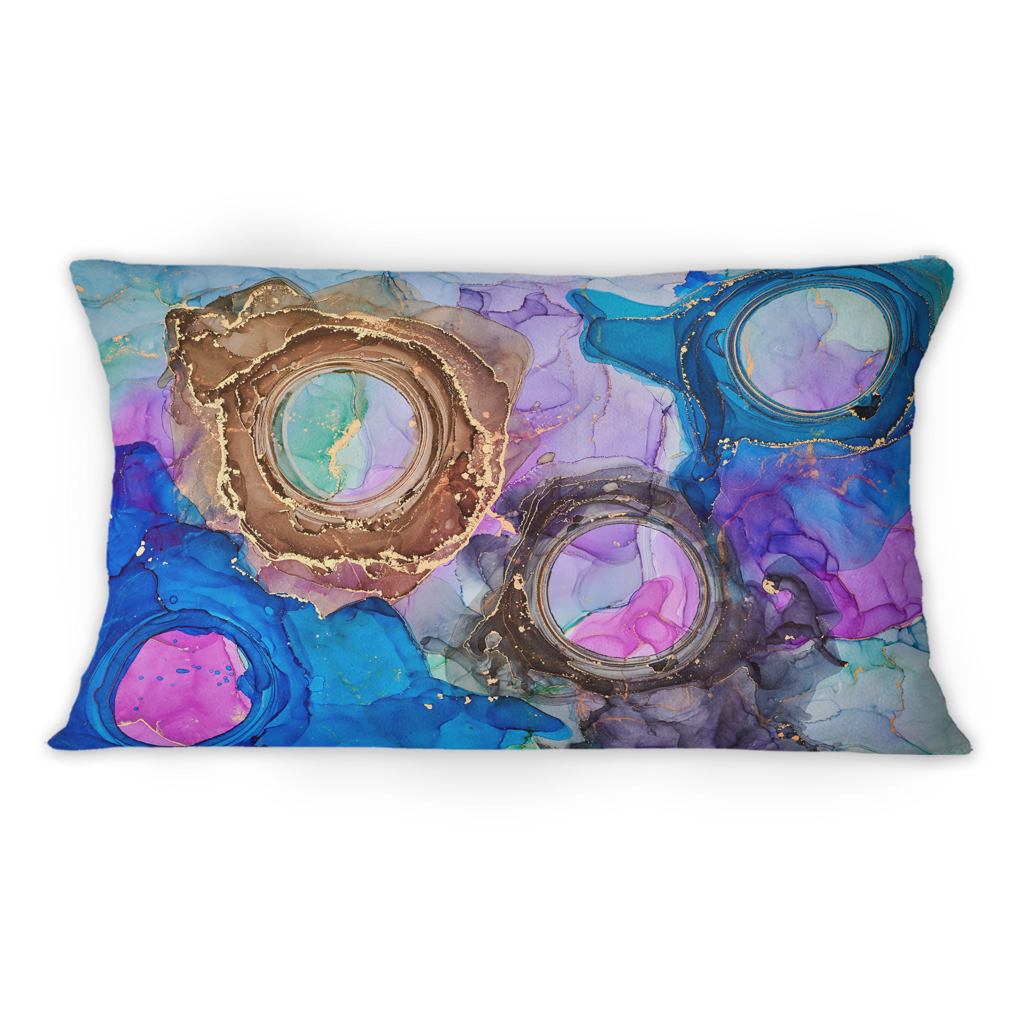 Design Art Blue Luxury Abstract Fluid Art X - Modern Printed Throw ...