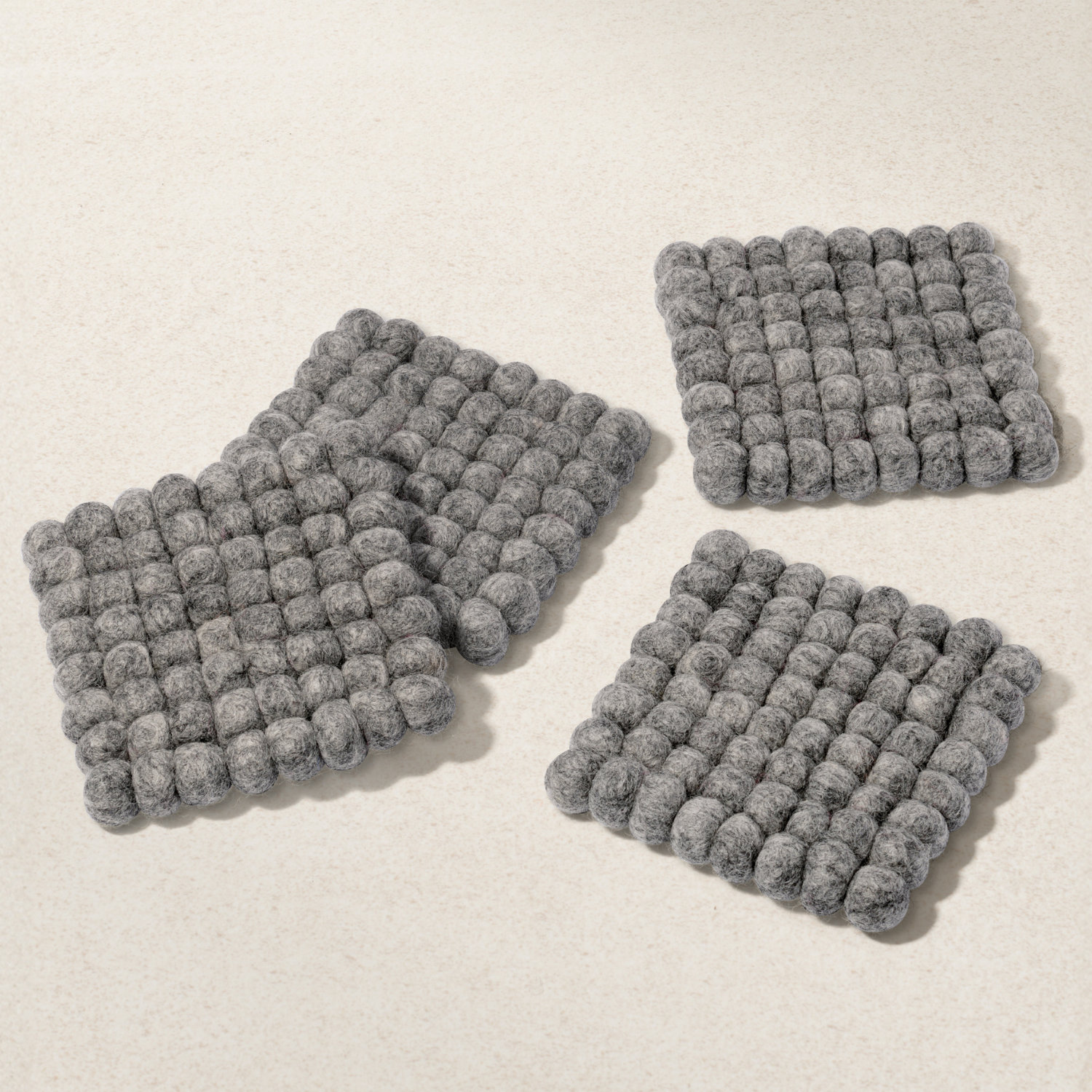 Torre & Tagus MODWOOL Wool Ball Square Coasters (Set of 4) | Wayfair