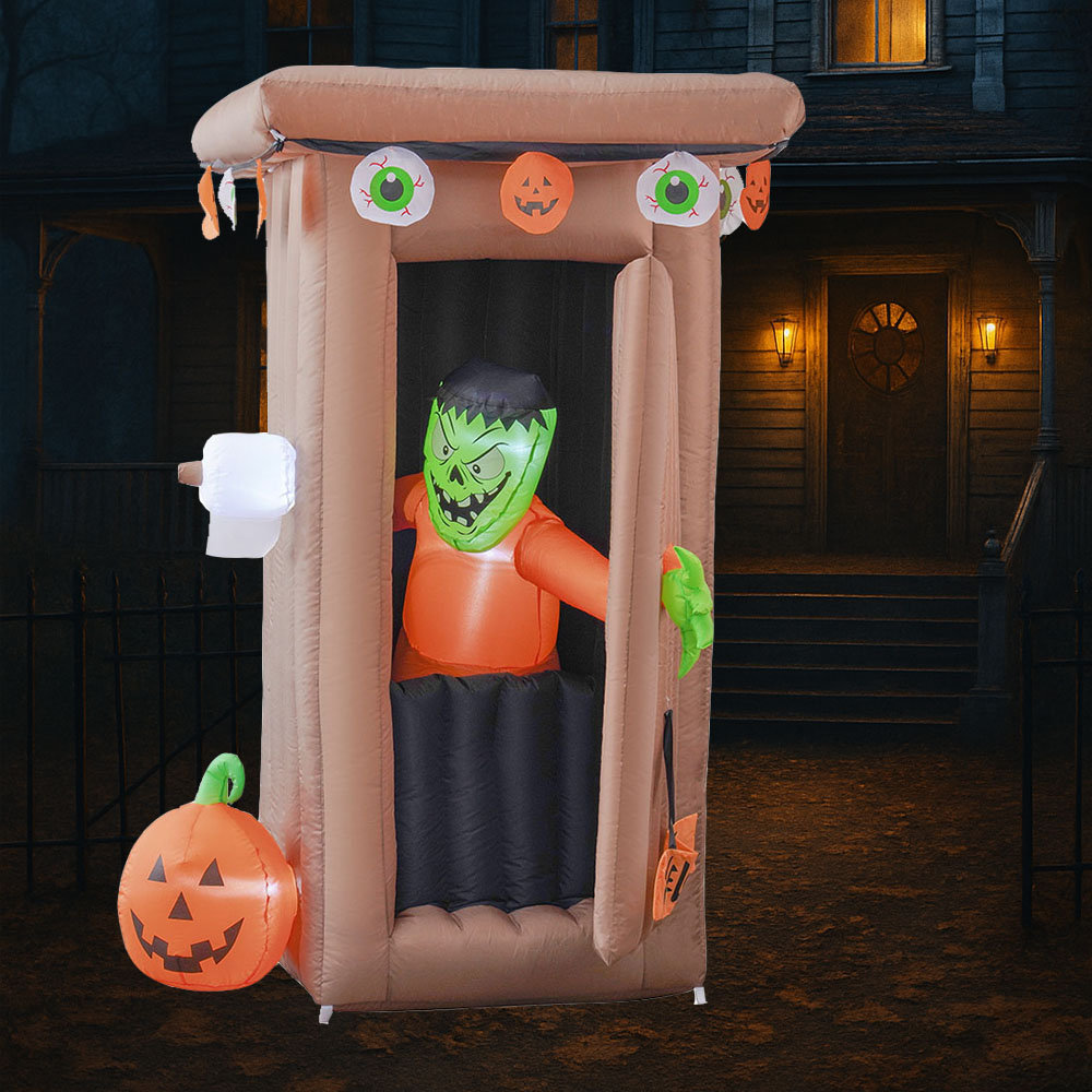 The Holiday Aisle® Animated Outhouse Frankenstein Halloween Inflatable ...