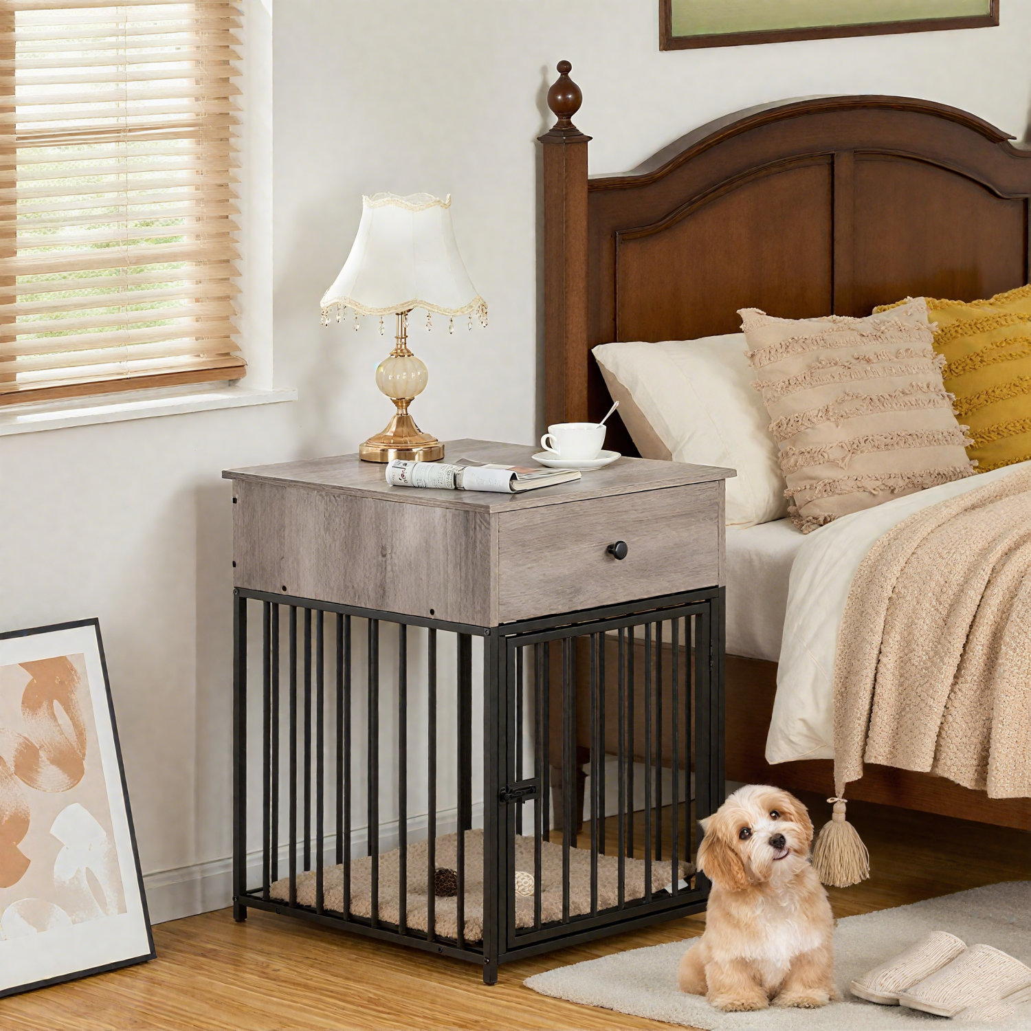 Archie & Oscar™ Stylish Edwina With Storage Drawer, Indoor Dog House ...