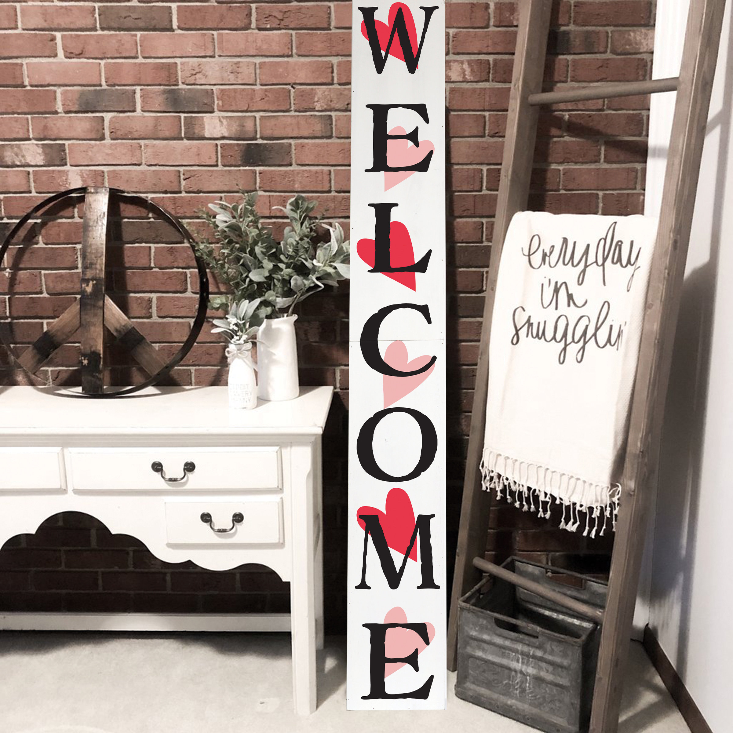 The Holiday Aisle® 72in Outdoor Valentine's Day Welcome Sign for Front ...
