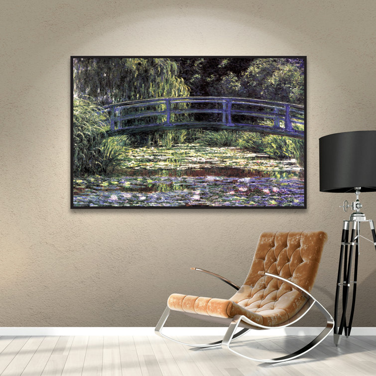 Bridge at Sea Rose Pond by Claude Monet Graphic Art on Canvas