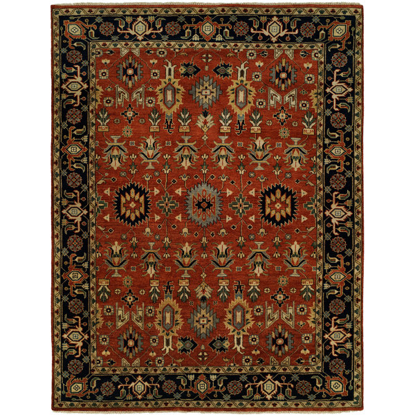 Madison Couture Rugs Doreen Wool Southwestern Area Rug in Rust/Navy ...