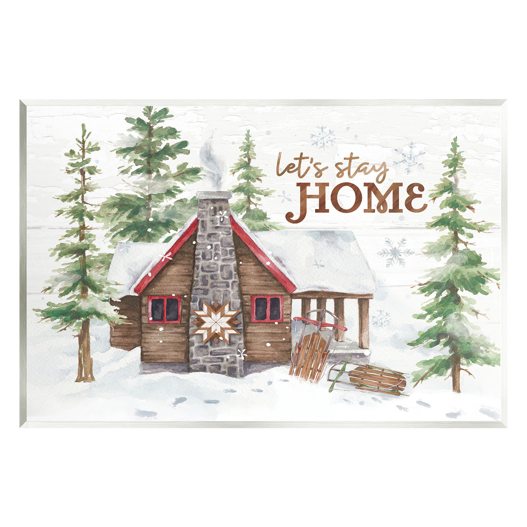 Stupell Industries Cozy Winter Cabin Phrase Wall Plaque Art by Courtney ...