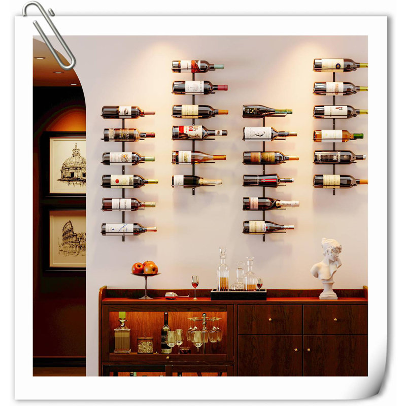 Prep & Savour Dionicio Wall Mounted Wine Bottle Rack Black | Wayfair