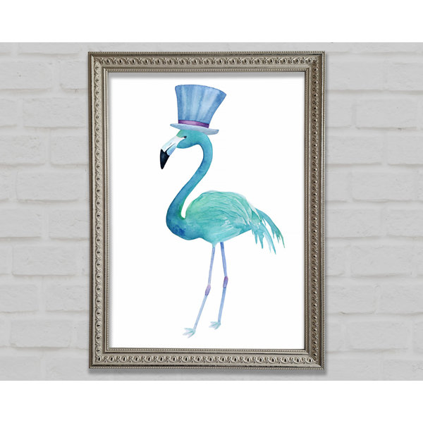 Happy Larry Flamingo Top Hat Framed Print | Wayfair.co.uk