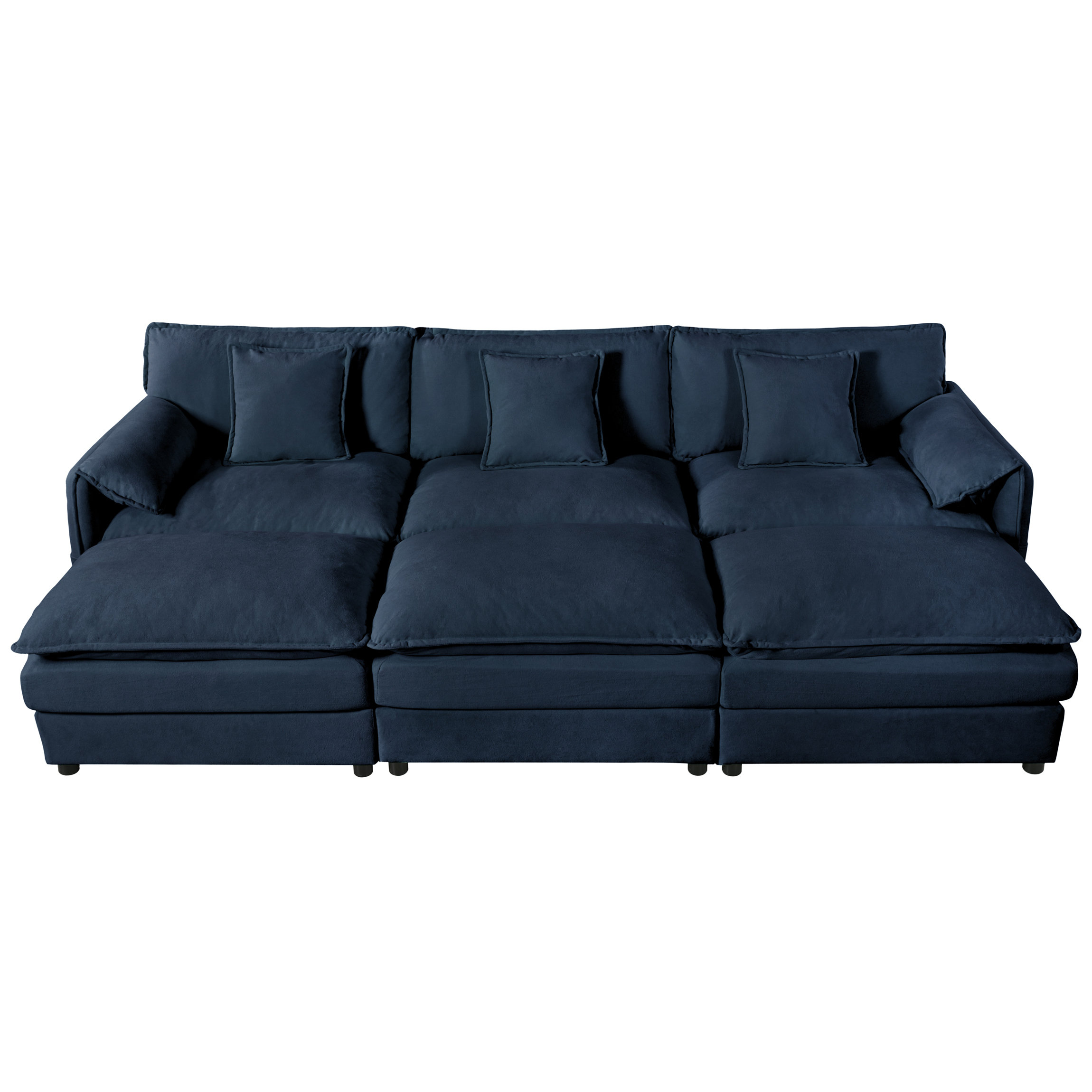 Latitude Run® Oversized Deep Seat Sectional Cloud Sofa Sleeper with 3 ...