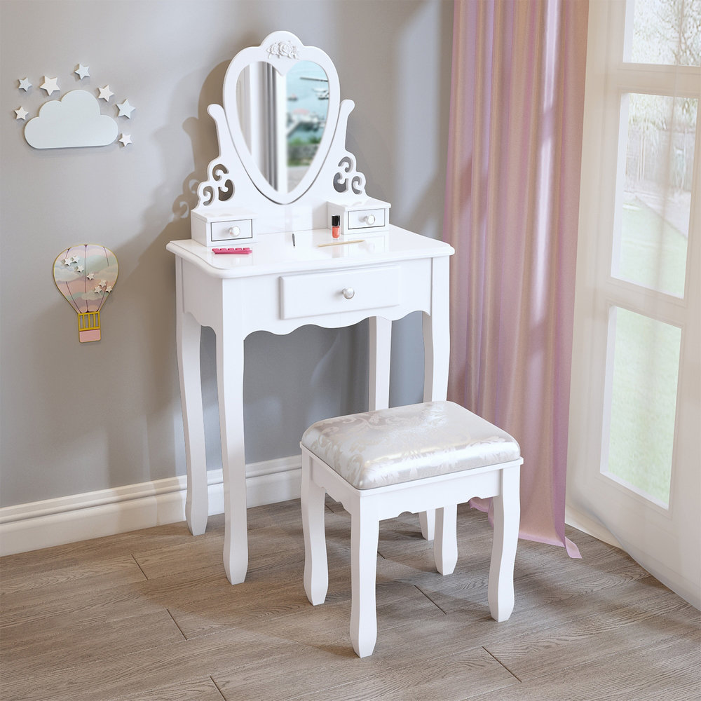 Mercer41 Freelon Kids Dressing Table Set with Mirror & Reviews ...