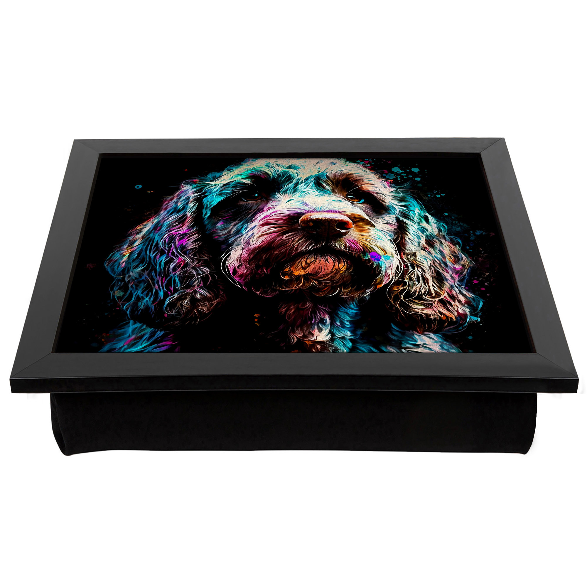 17 Stories Cockapoo Expressionism Lap Tray with Cushion | Wayfair.co.uk