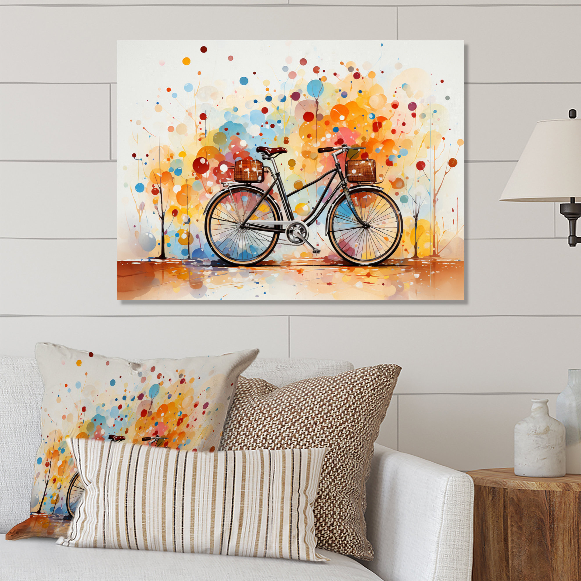 August Grove® Bicycle Abstract Fusion Pointillism II On Metal Print ...