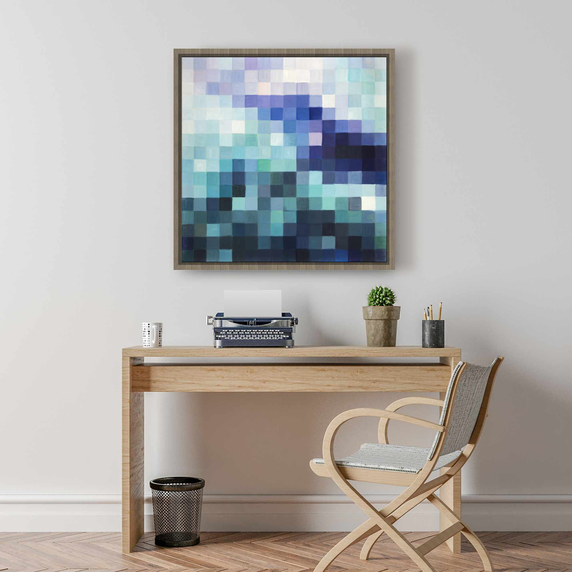 Lark Manor™ Pixelized Landscape Framed Canvas | Modern Shapes Home ...