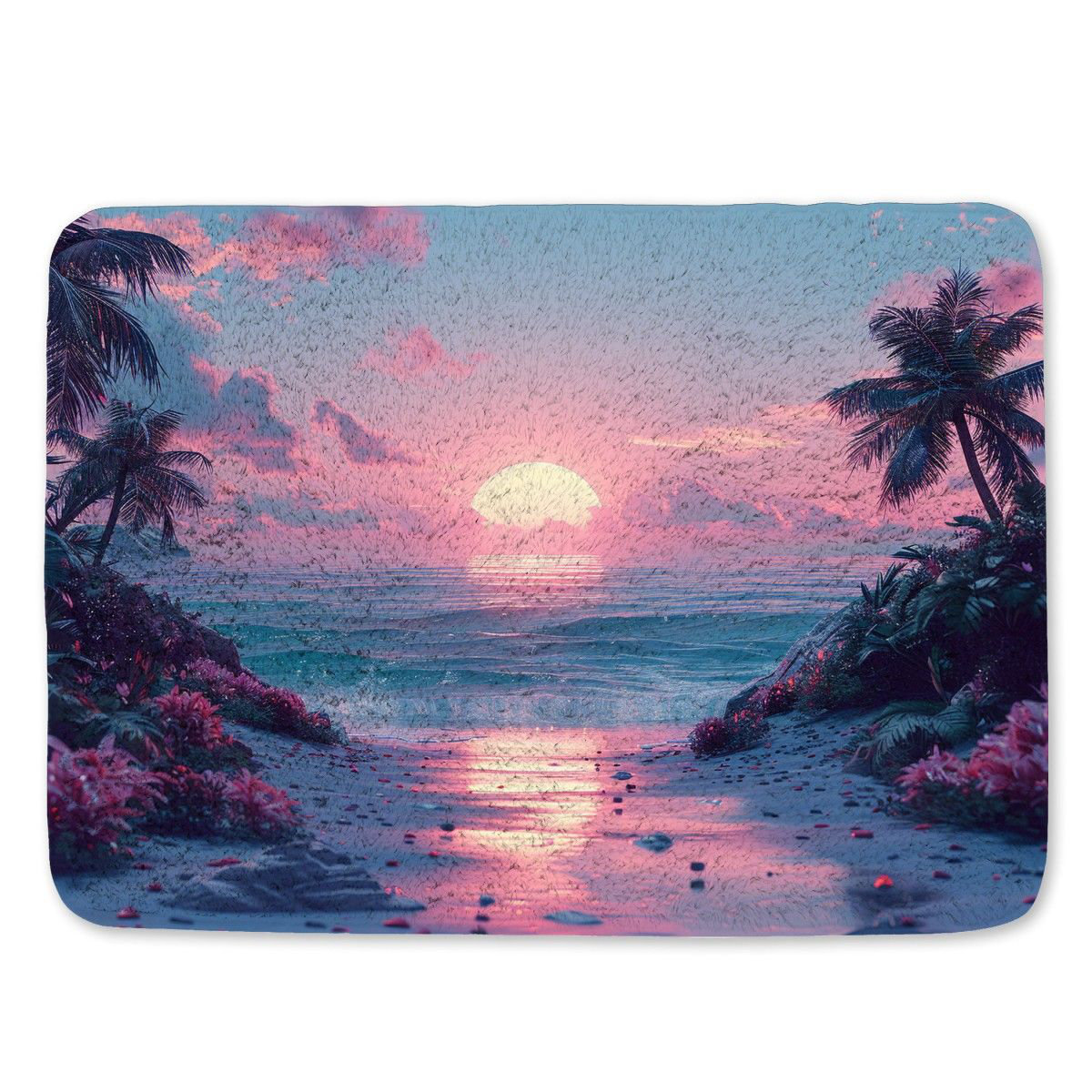 East Urban Home Beach Bath Mat Landscape Bathroom Decor Palm trees ...