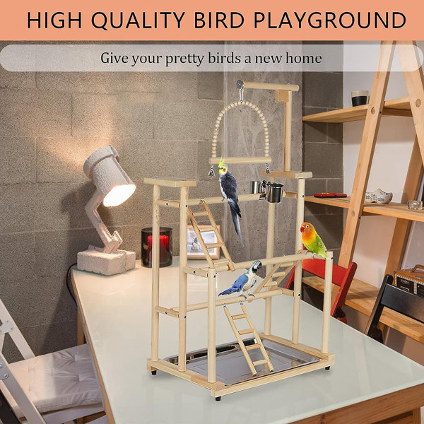Heavently Furnishings 31.499'' Wood Bird Play Gym | Wayfair