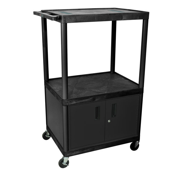 Luxor Tuffy Open Shelf Endura Video AV Cart with Locking Cabinet | Wayfair