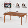 Justmae Oak Wood Board Game Table For 6 Players With Removable Table ...