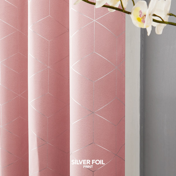 Deconovo Silver Diamond Pattern Curtain Pair | Wayfair