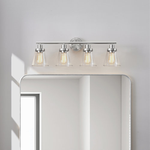 4 Light Brushed Nickel Bathroom Vanity Lighting You'll Love | Wayfair