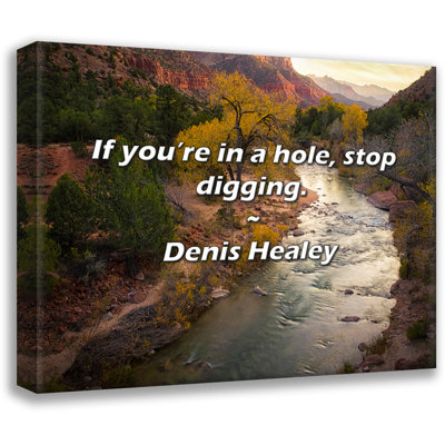 Trinx Denis Healey Quote: If you’re in a hole, stop digging. | Wayfair