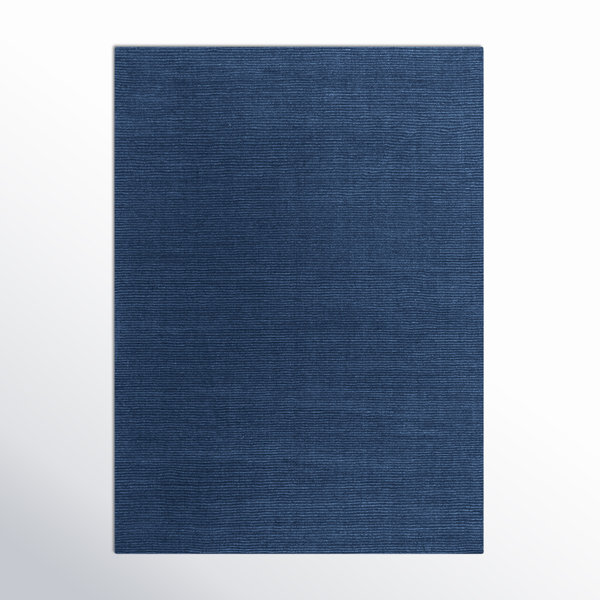 AllModern Crowe Handmade Wool Dark Blue Area Rug & Reviews | Wayfair