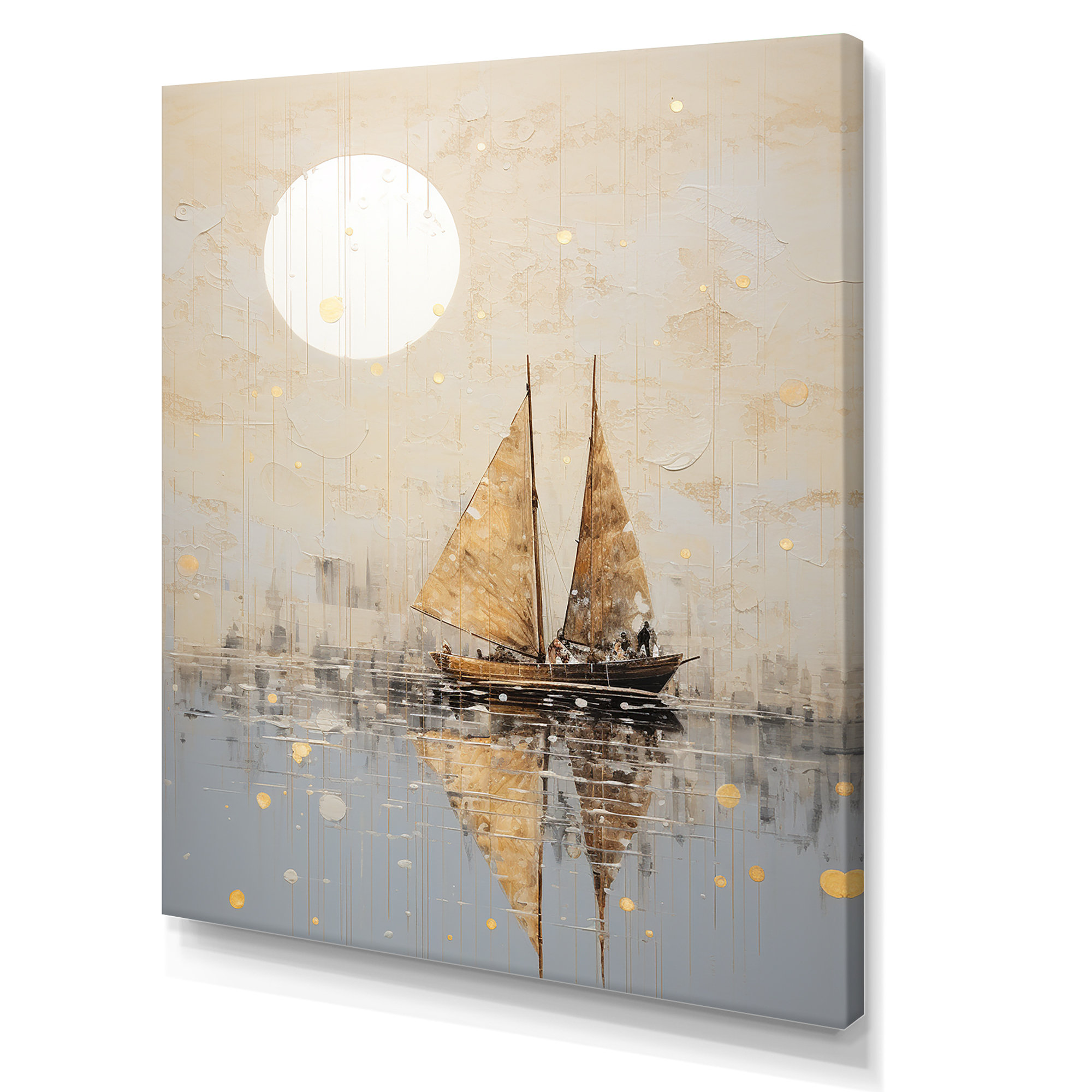 Breakwater Bay Minimalism Gold And Grey Boat Fishing - Boat Fishing ...