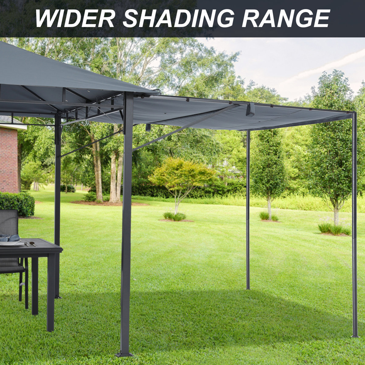 ABCCANOPY 11 Ft. W x 11 Ft. D Metal Patio Gazebo with Collapsible ...