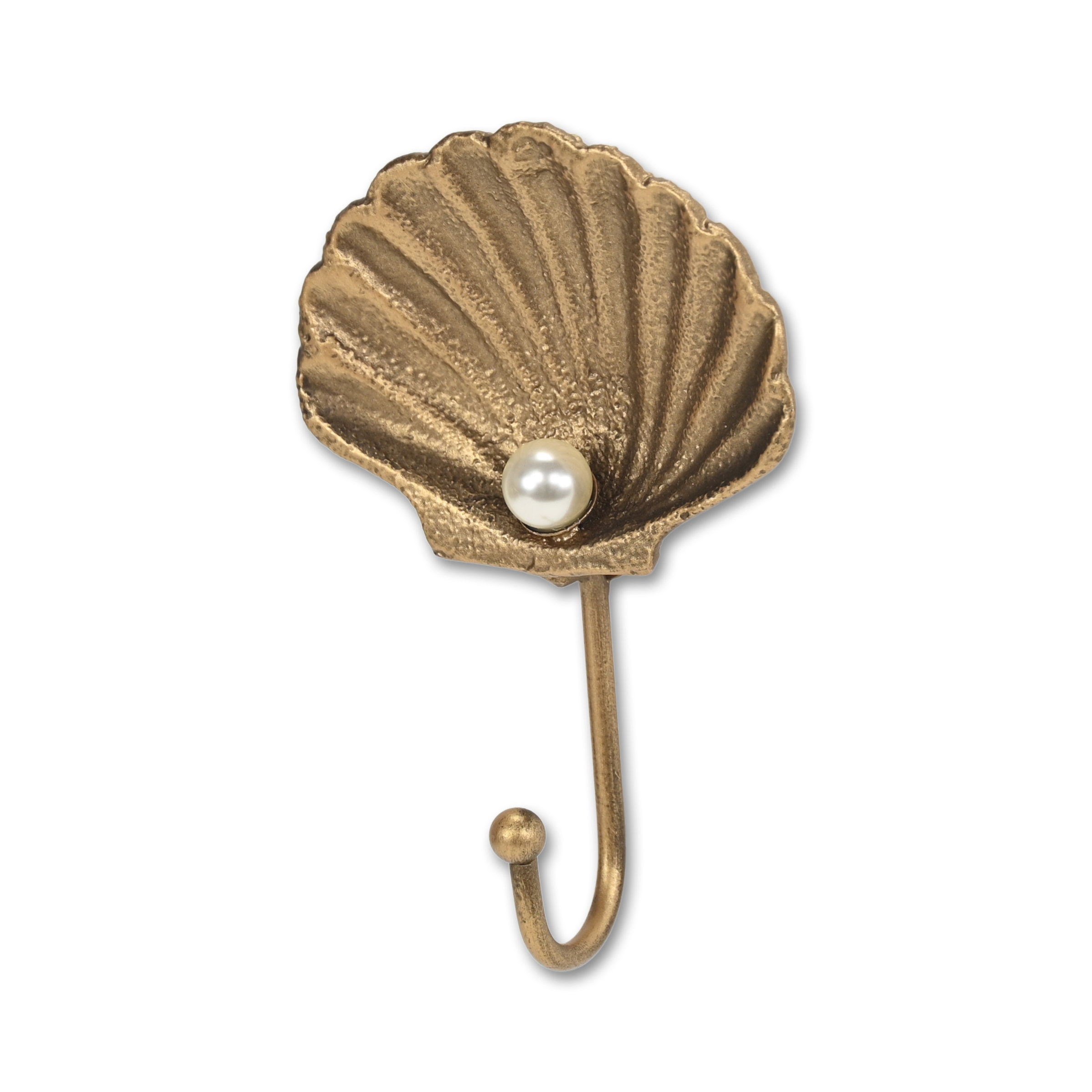 Highland Dunes Mythra Golden Seashell Cast Iron Wall Hook | Wayfair