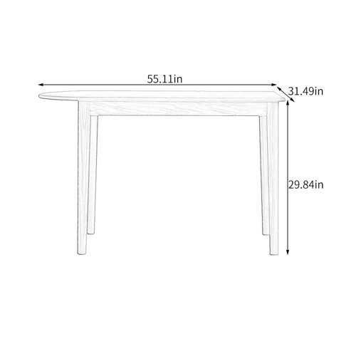 Elevat Home Solid Wood Dining Table Small Apartment Type Semi ...