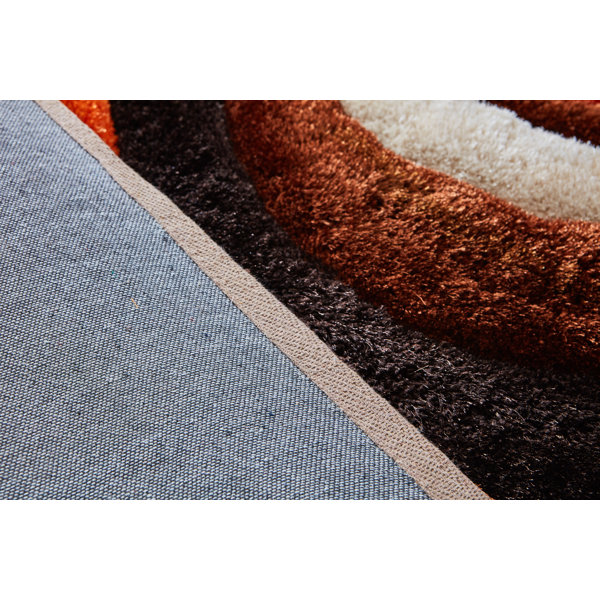Orren Ellis Kadir Performance Orange/Brown Rug & Reviews | Wayfair