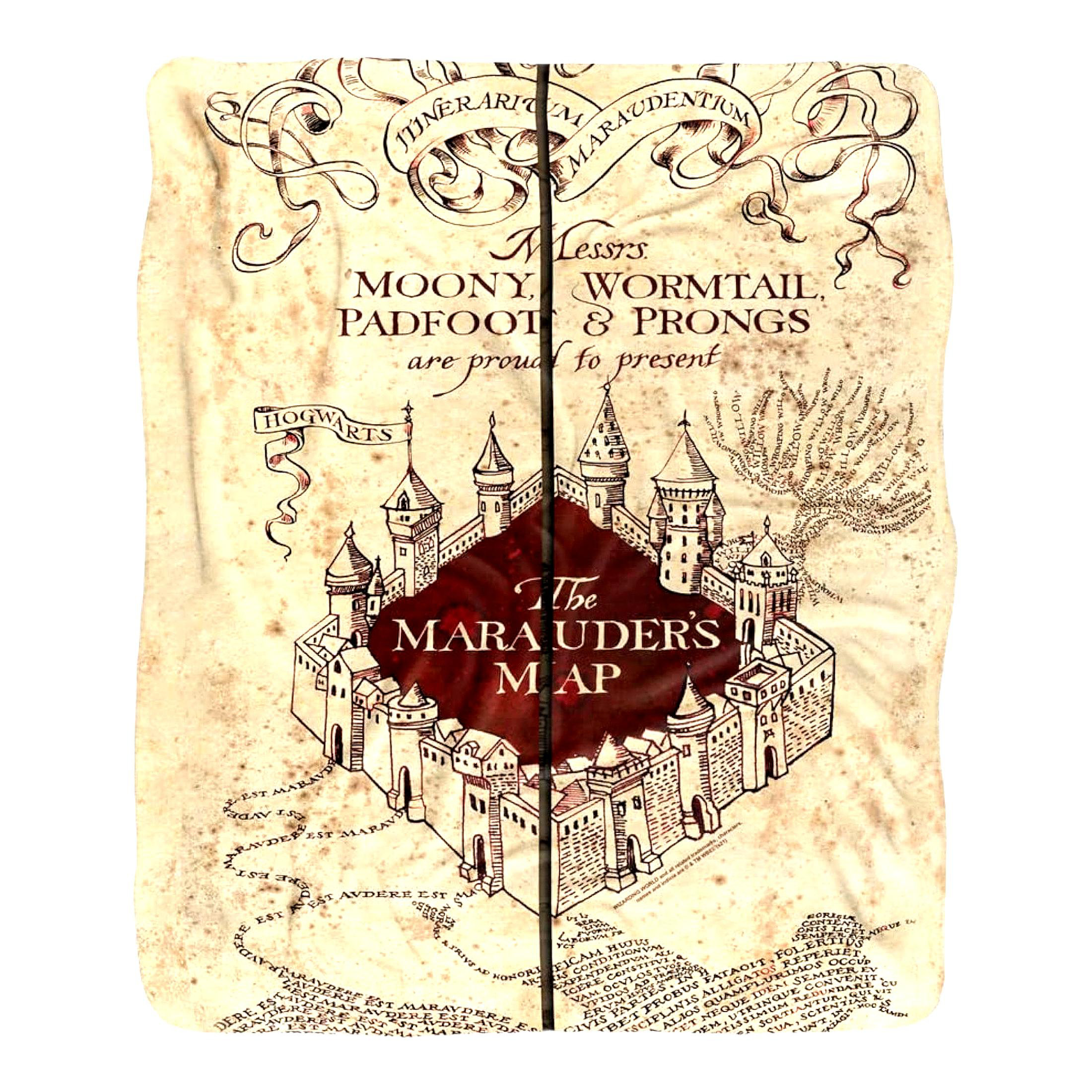 BRBCA Marauder's Map Silky Touch Sherpa Throw - Super Soft Harry Potter ...