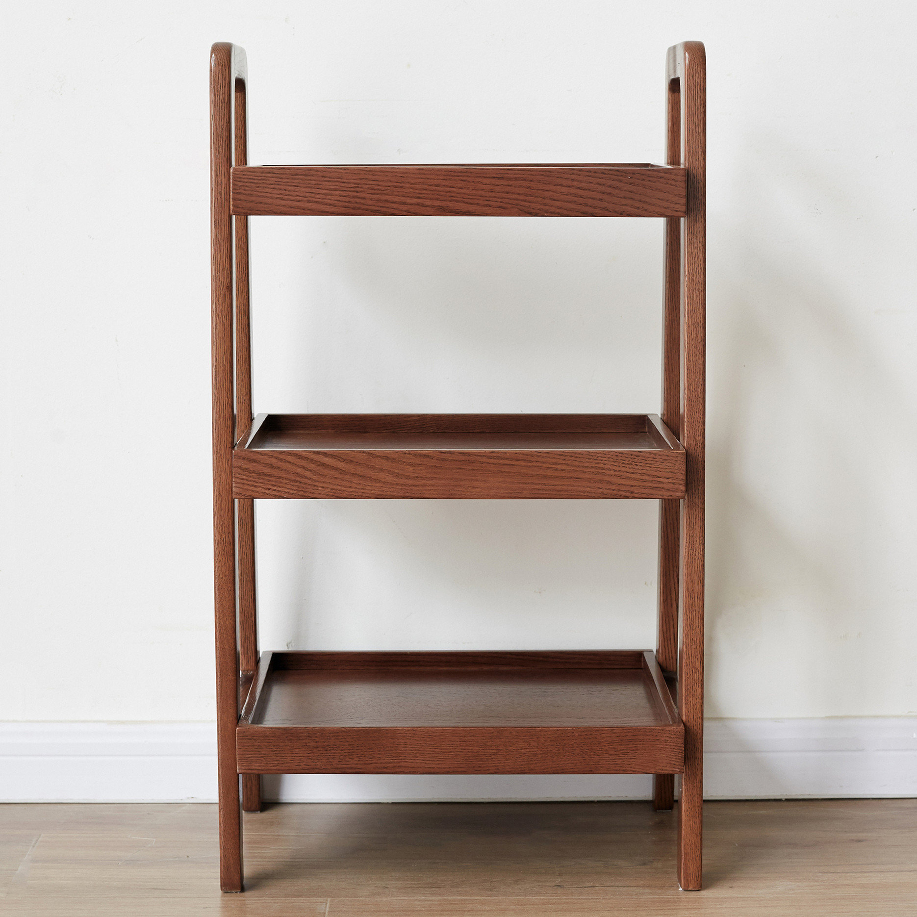 Wovilo Walnut - Colored 3 Tier Oak Storage Unit, Suitable For Living ...