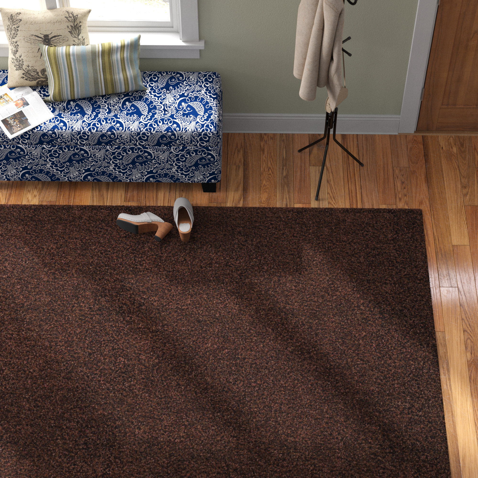 Winston Porter Renesha Chocolate Brown Area Rug & Reviews | Wayfair