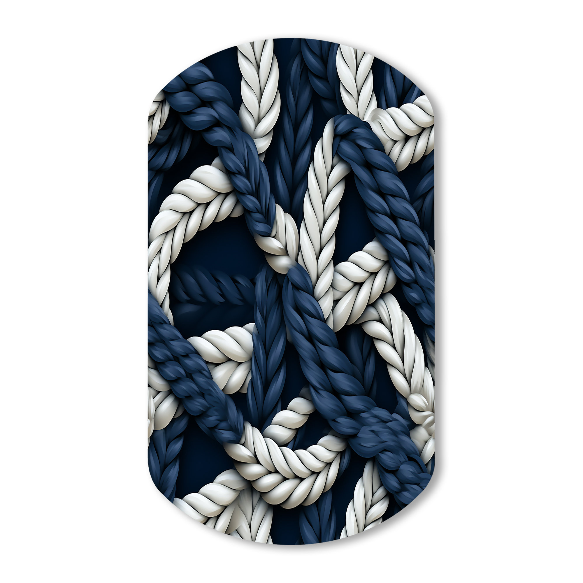 Design Art Coastal Rope Motifs White And Blue - Coastal Cylinder Shape ...
