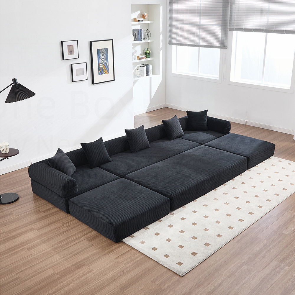 Latitude Run® Convertible Folding Sofa Bed with Fixed Frame, Pillow ...