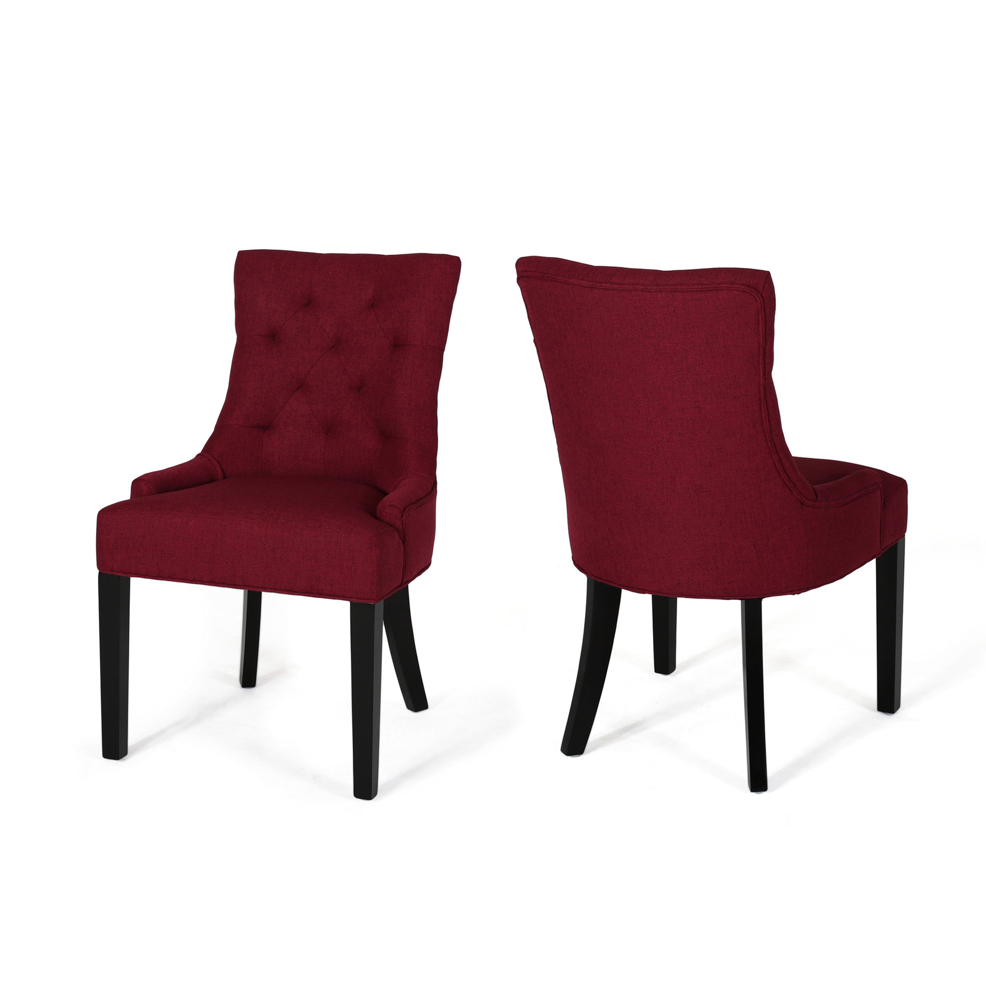 Wildon Home® Modern Red Dining Chairs ( Of 2) - Upholstered With Back ...