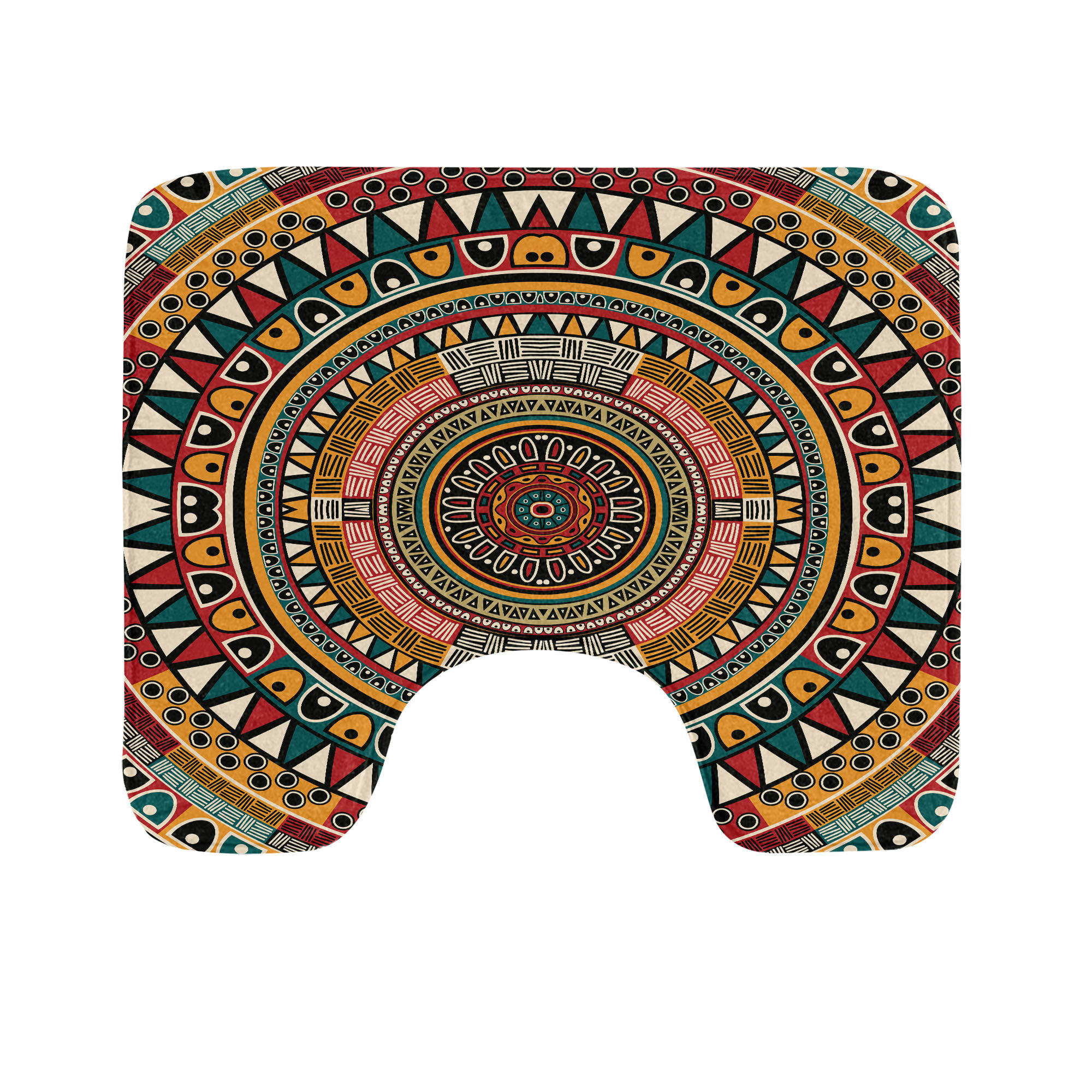 Dakota Fields Tribal Toilet Mat U-Shape Bathroom Rug 20" Jade Ruby and ...