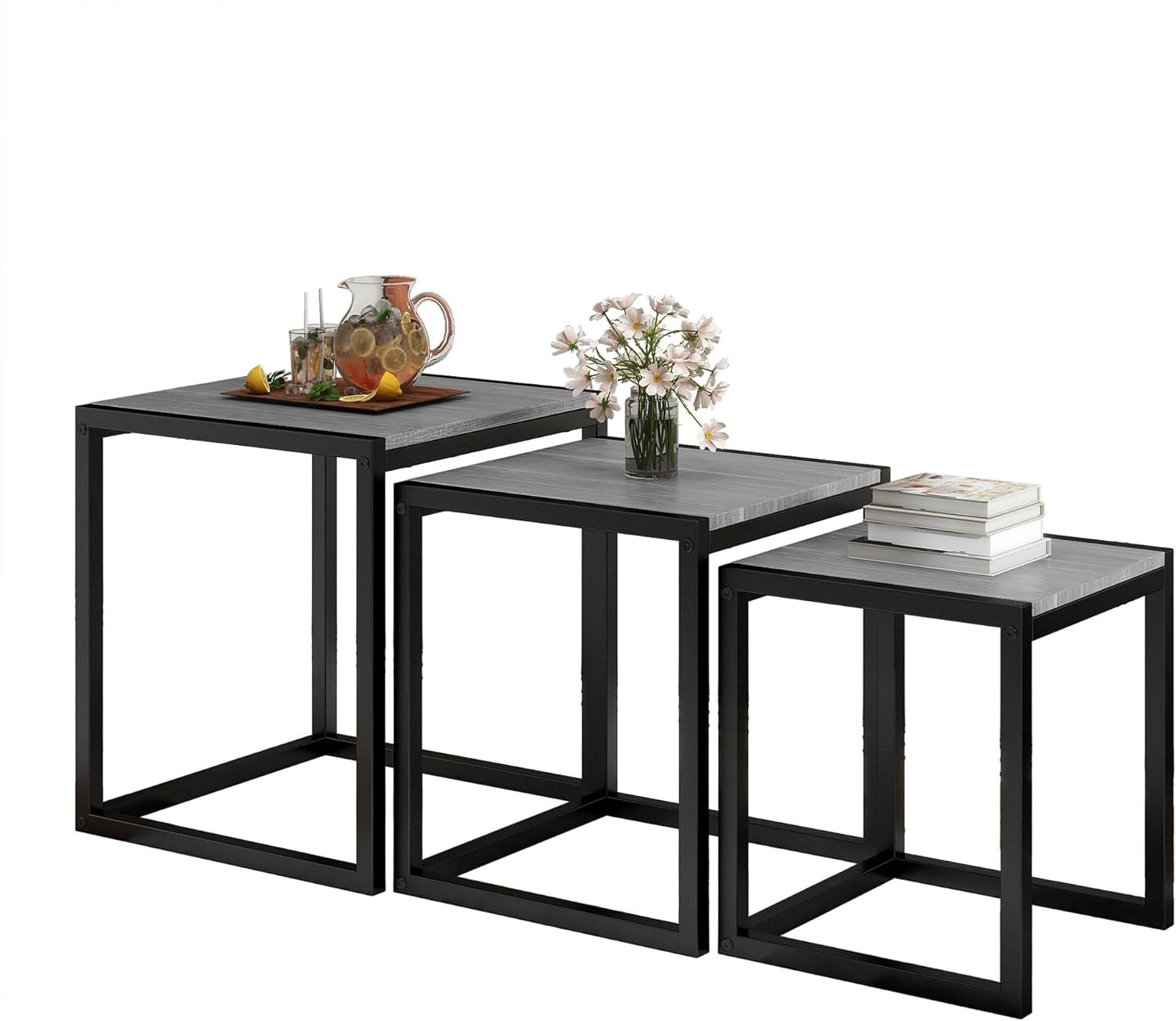 17 Stories Nesting Table Set Of 3 Side Tables, Modern Coffee Table ...