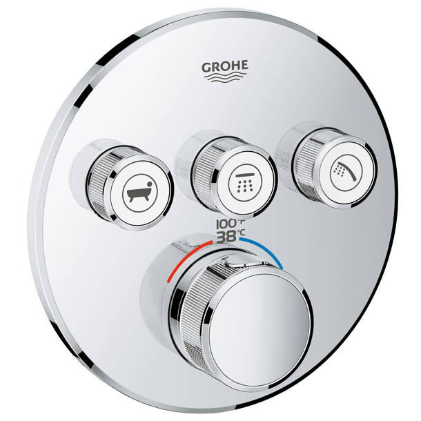 GROHE Grohtherm® Thermostatic Complete Shower System with Rough-in ...