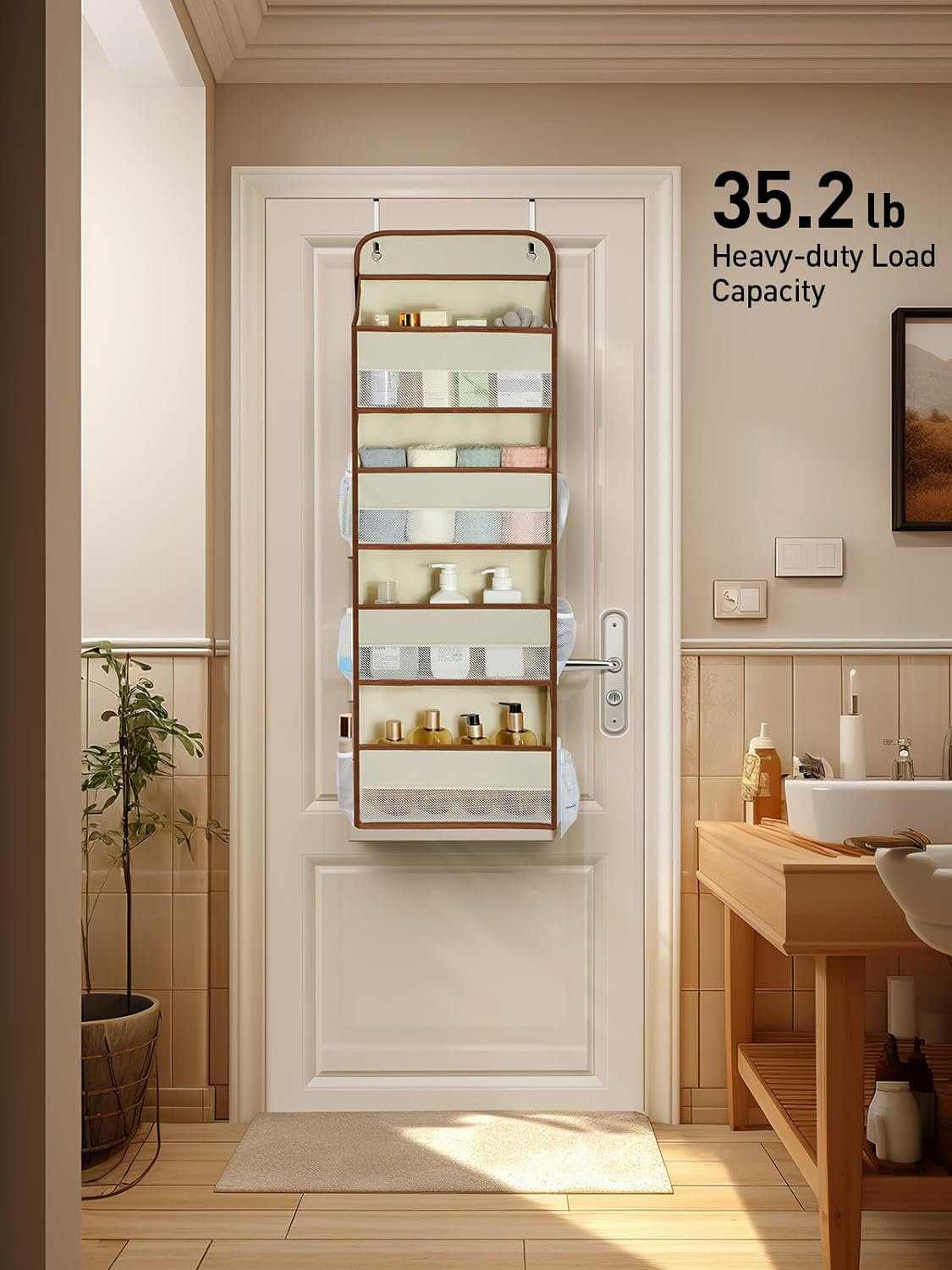 Rebrilliant 1 Pack Over The Door Storage Organizer, 35.2Lbs Load Closet ...