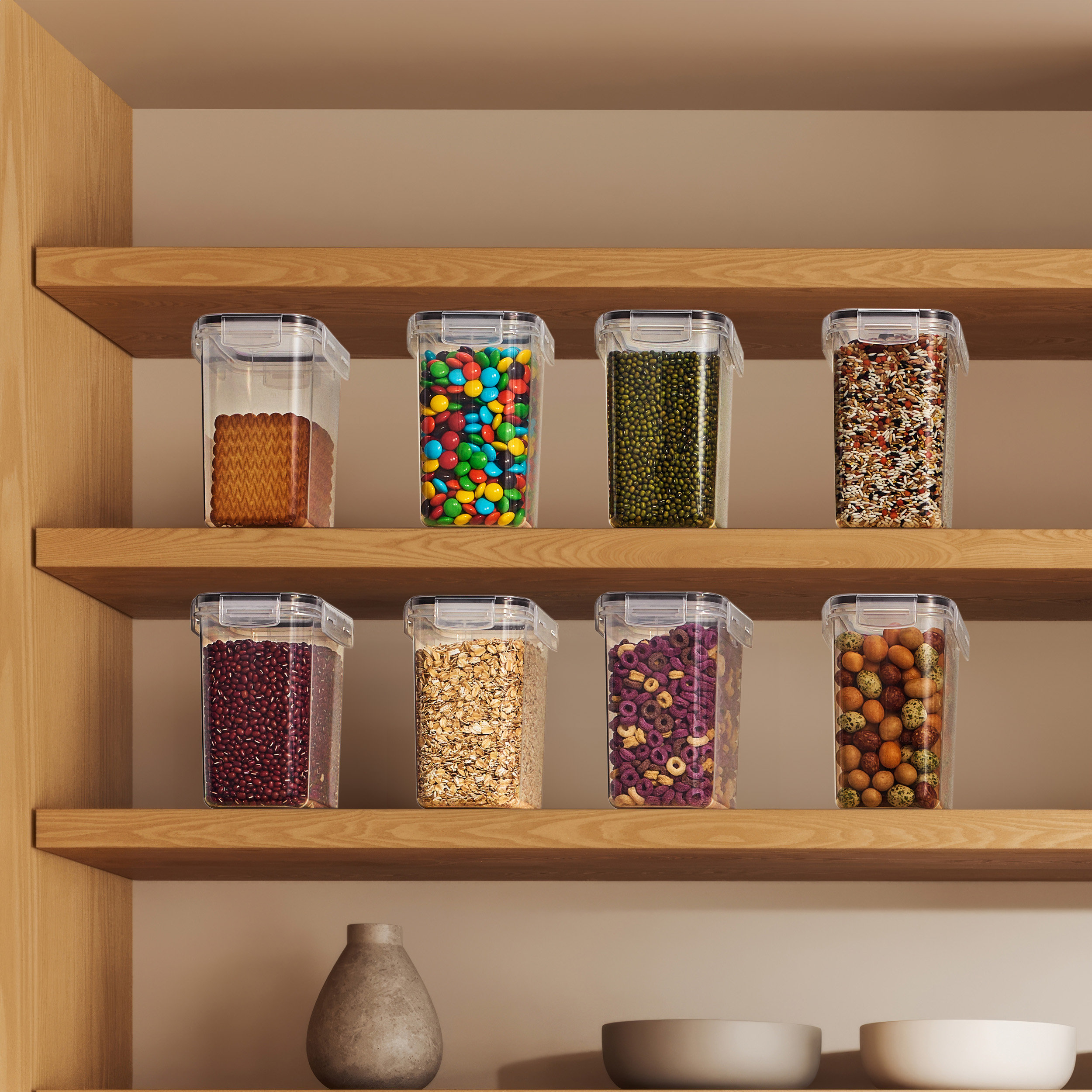 Sorbus Airtight Food Storage Containers with Locking Lids, Measuring ...