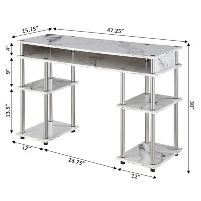 Zipcode Design™ Edwin No Tools Writing Desk with Shelves & Reviews ...