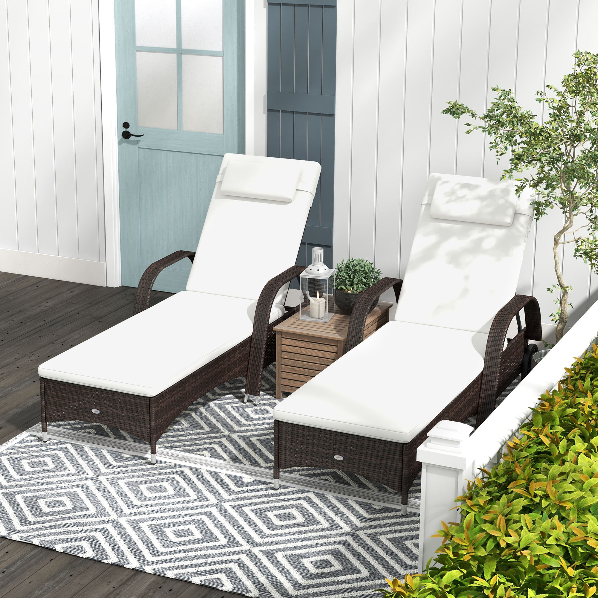Lark Manor Ashveen 78.75" Reclining Long Chaise Lounge Set with ...