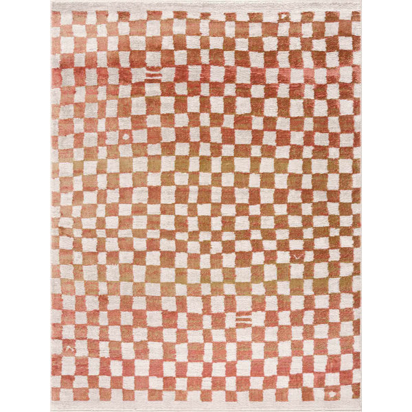 Bungalow Rose Briawood Checkered Beige Area Rug | Wayfair