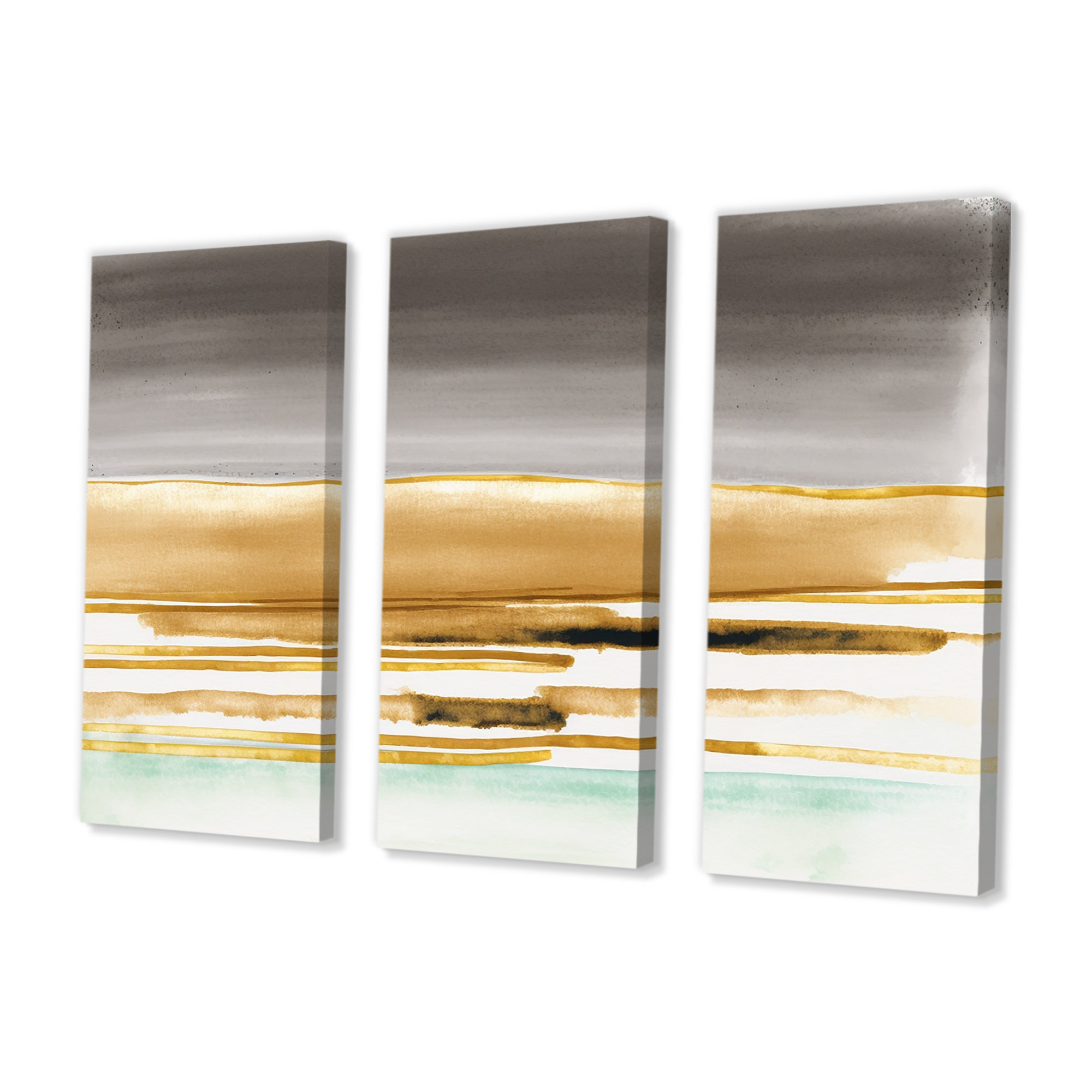 Mercer41 Golden Morning Glory I - Abstract Liquid Ink Canvas Wall Art ...