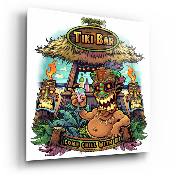 Trinx Tiki Bar On Plastic / Acrylic by Flyland Designs Print | Wayfair