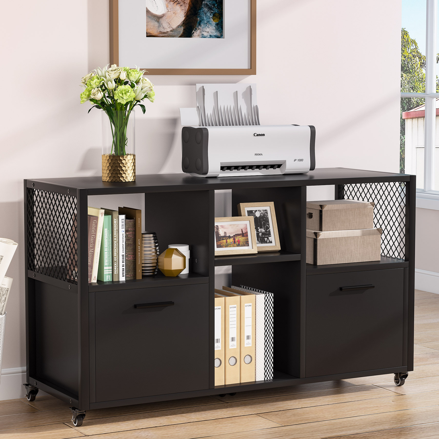 Rebrilliant Dunmyer 43.3'' Wide 2 -Drawer Mobile Lateral Filing Cabinet ...