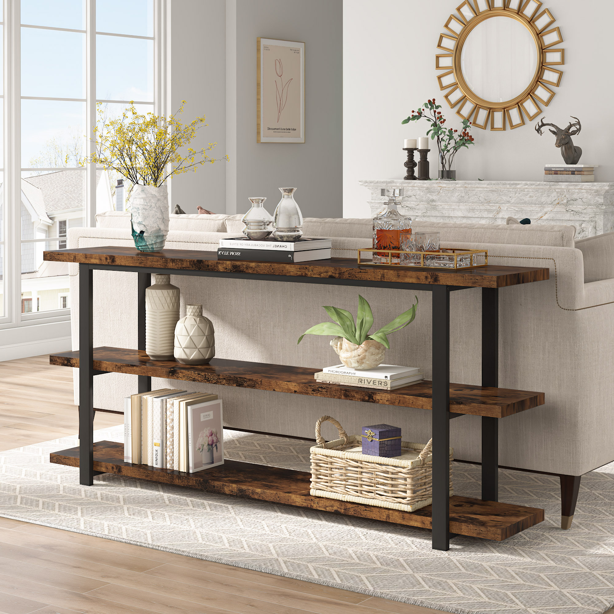 17 Stories Baxterly 70.86" Long Console Sofa Table & Reviews | Wayfair