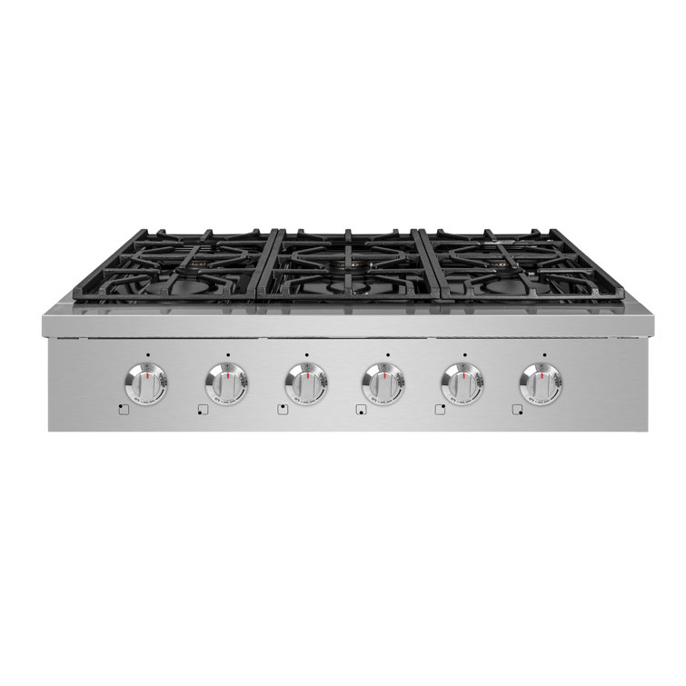 NXR Professional Ranges 36" Stainless Steel Gas 6 Burner Cooktop ...