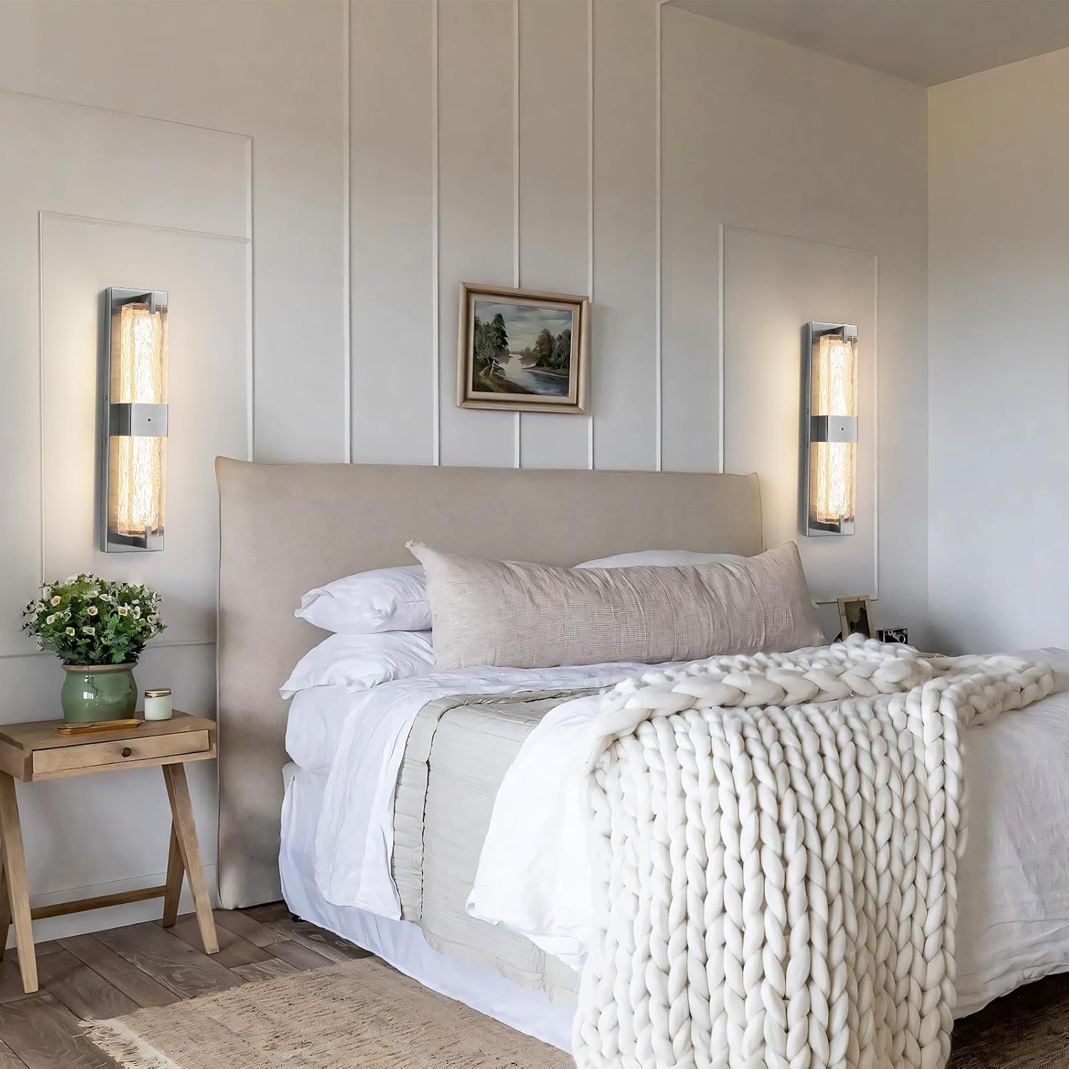 Orren Ellis Rechargeable LED Wall Sconce - Wireless Battery Operated ...