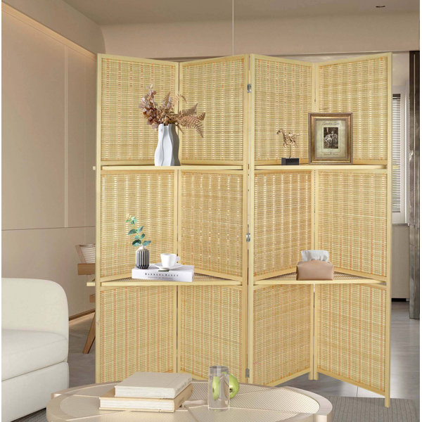 Bayou Breeze Artensia Bamboo Folding Room Divider Privacy Screen | Wayfair